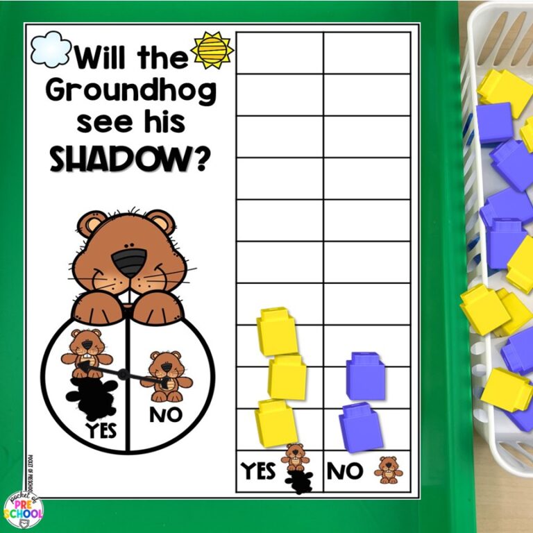 Groundhog Day Math and Literacy Centers for Preschool, Pre-K, and ...