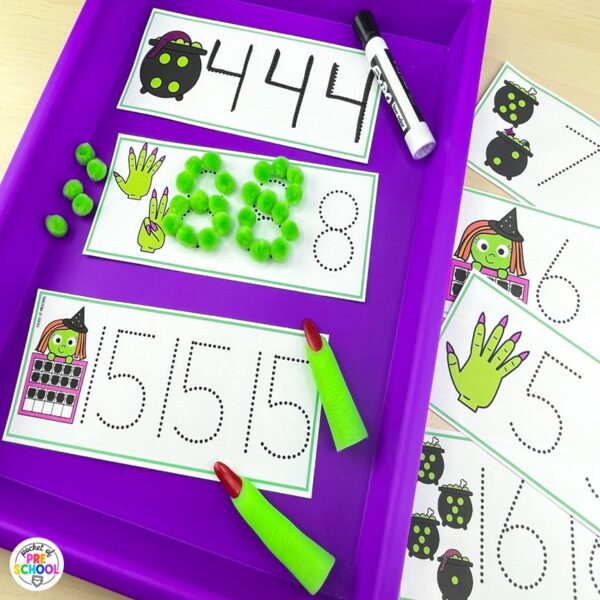 Halloween Math and Literacy Centers for Preschool, Pre-K, and ...