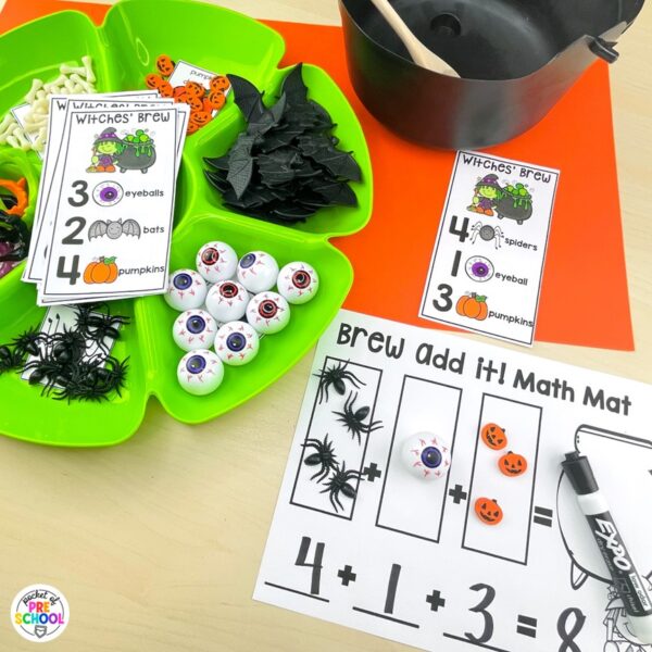 Halloween Math and Literacy Centers for Preschool, Pre-K, and ...