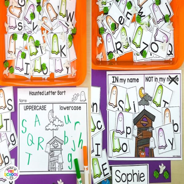 Halloween Math and Literacy Centers for Preschool, Pre-K, and ...
