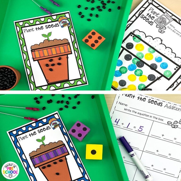 Spring Math and Literacy Centers for Preschool, Pre-K, and Kindergarten ...