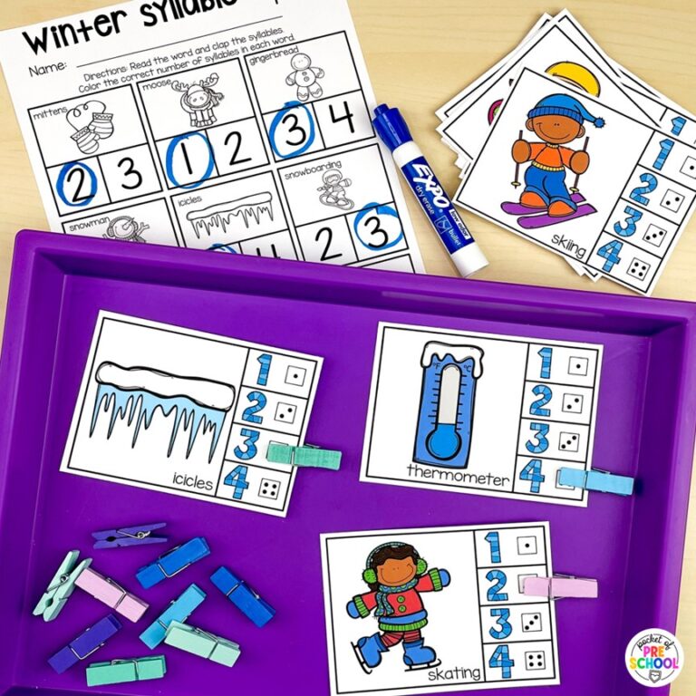 Winter Math and Literacy Centers for Preschool, Pre-K, and Kindergarten ...