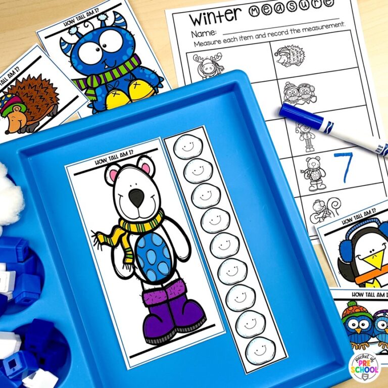 Winter Math and Literacy Centers for Preschool, Pre-K, and Kindergarten ...