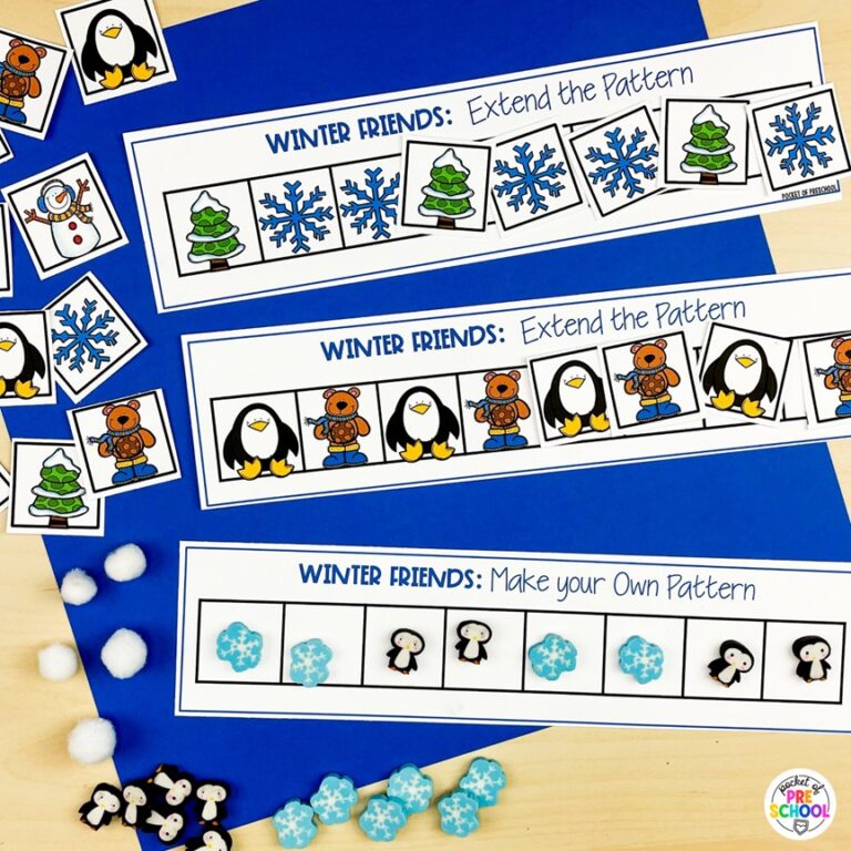 Winter Math and Literacy Centers for Preschool, Pre-K, and Kindergarten ...