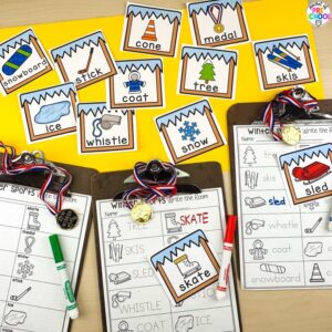 Winter Sports Games Math and Literacy Centers Preschool, Pre-K ...