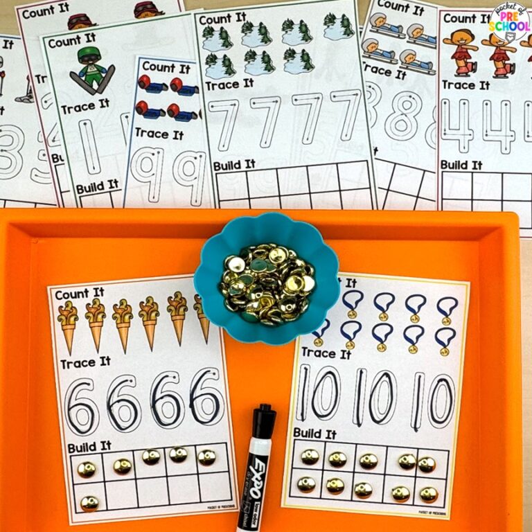 Winter Sports Games Math and Literacy Centers Preschool, Pre-K ...