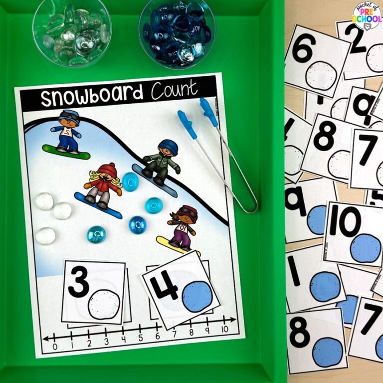 Winter Sports Games Math and Literacy Centers Preschool, Pre-K ...