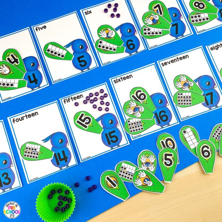 Birds Math and Literacy Centers for Preschool, Pre-K, and Kindergarten ...