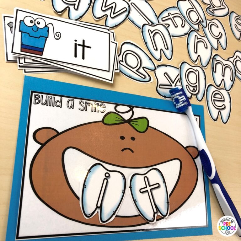 My Body and Teeth Math and Literacy Centers for Preschool, Pre-K, and ...