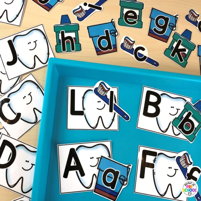 My Body and Teeth Math and Literacy Centers for Preschool, Pre-K, and ...