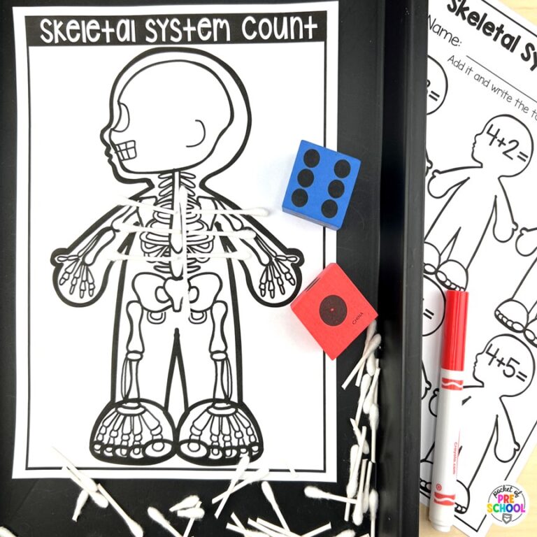 My Body and Teeth Math and Literacy Centers for Preschool, Pre-K, and ...