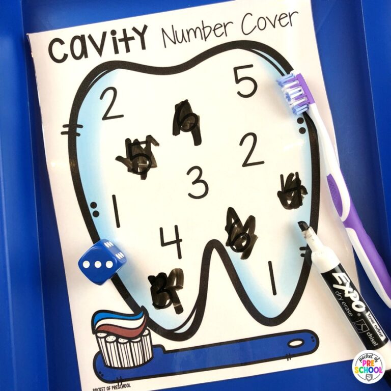 My Body and Teeth Math and Literacy Centers for Preschool, Pre-K, and ...