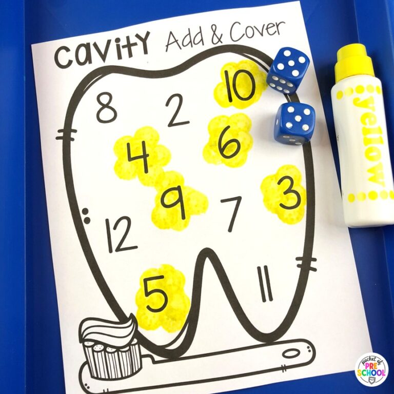 My Body and Teeth Math and Literacy Centers for Preschool, Pre-K, and ...
