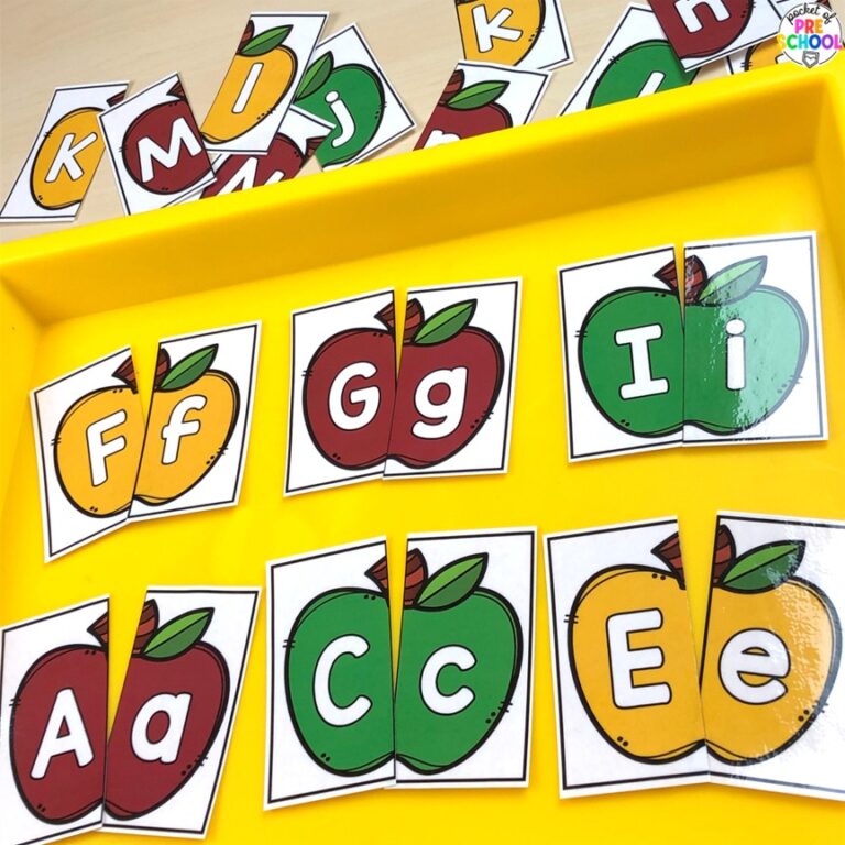Apples Math and Literacy Centers for Preschool, Pre-K, and Kindergarten ...